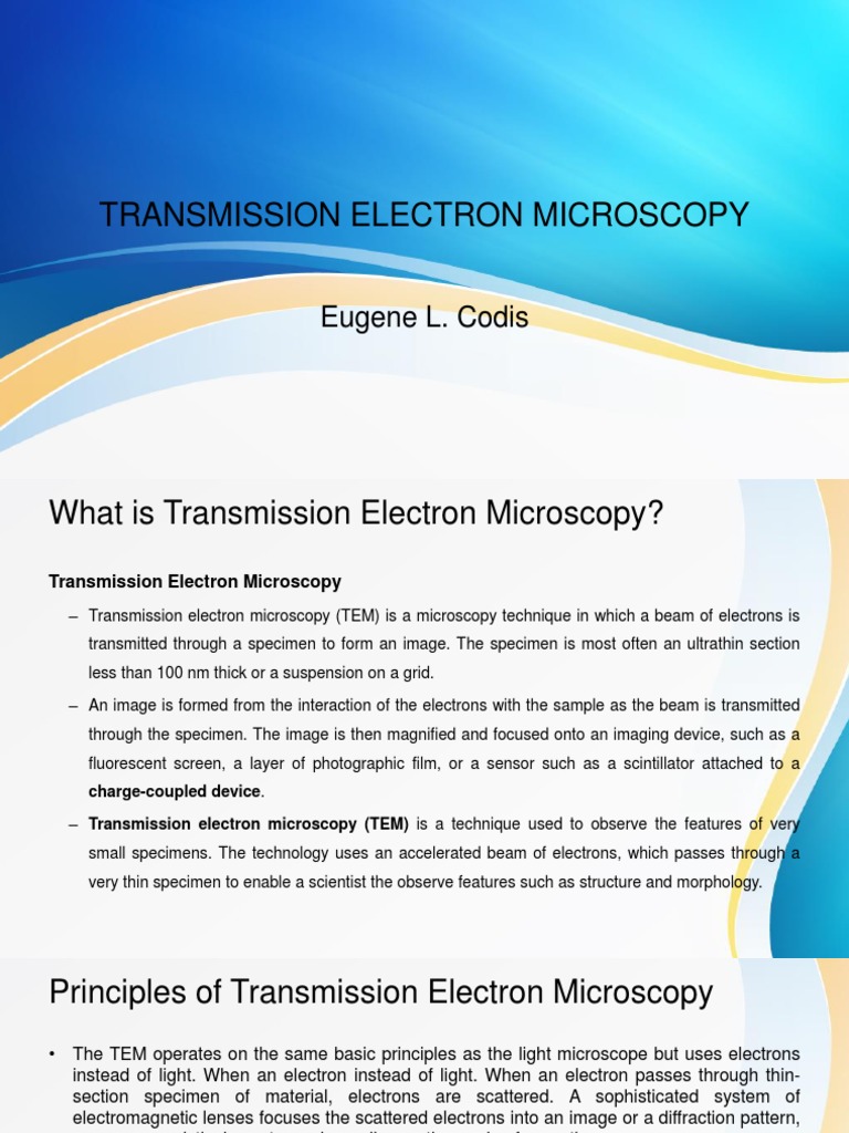 Transmission Electron Micros | PDF | Electron Microscope | Transmission Electron Microscopy