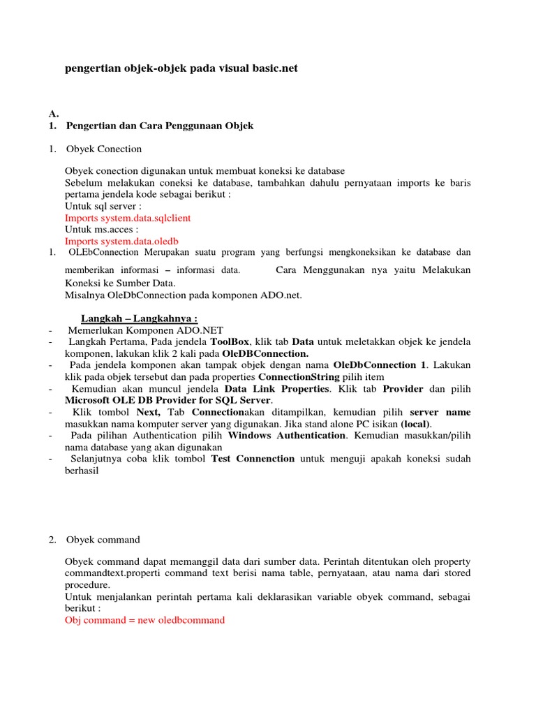 Pengertian Objek-Objek Pada Visual | PDF