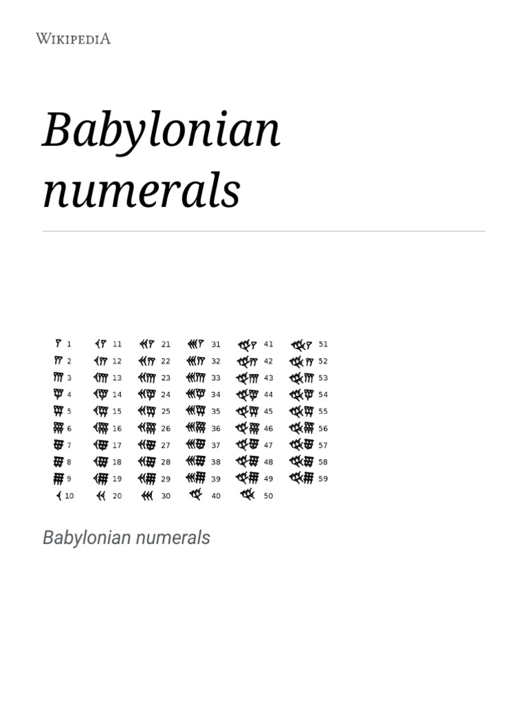 Babylonian Numeral System Overview | PDF | Encodings | Lexicology