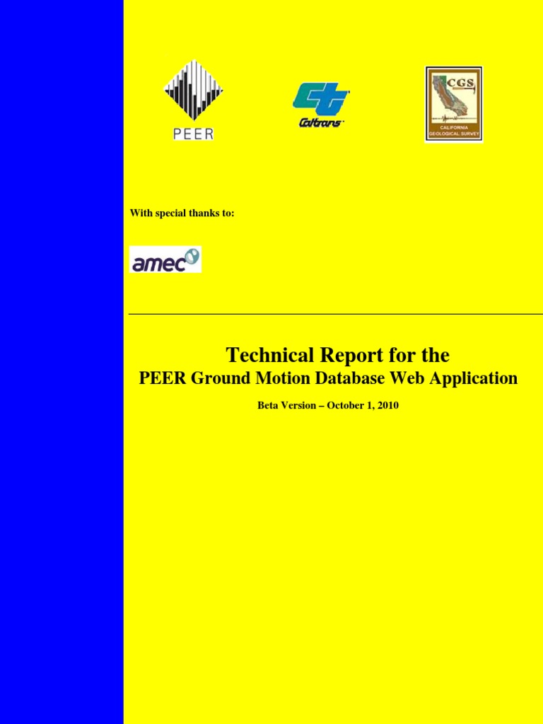 PEER Ground Motion Database - Technical Report PDF | PDF | Spectral ...