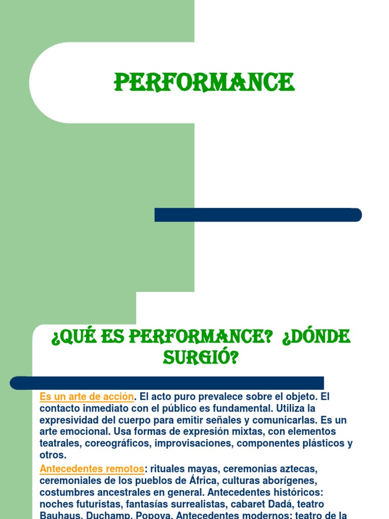 El Performance | PDF | Arte de performance | Teatro