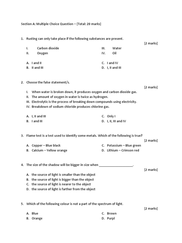 G8 - Science - Final Exam - 2018 (Early Exam) | PDF | Sound | Light