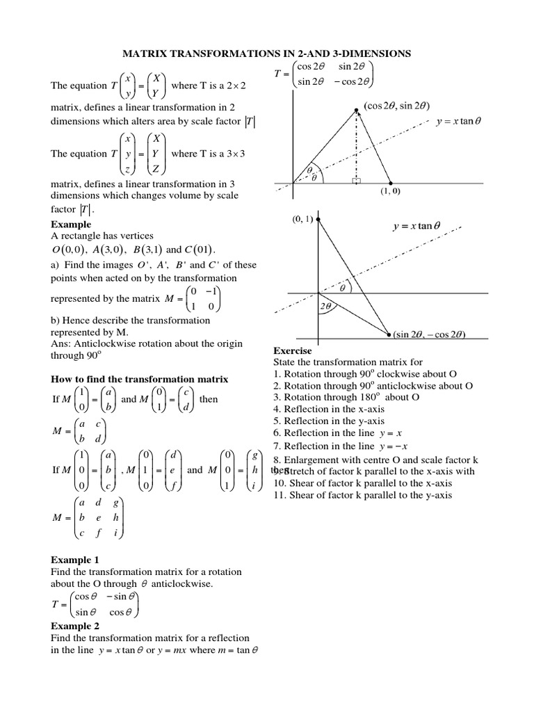 Matrix Transformations in 2 | Download Free PDF | Linear Map | Matrix ...