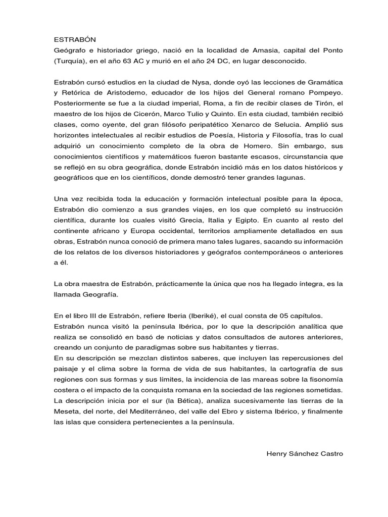 Biografía Estrabón | PDF | Península Ibérica | Geografía