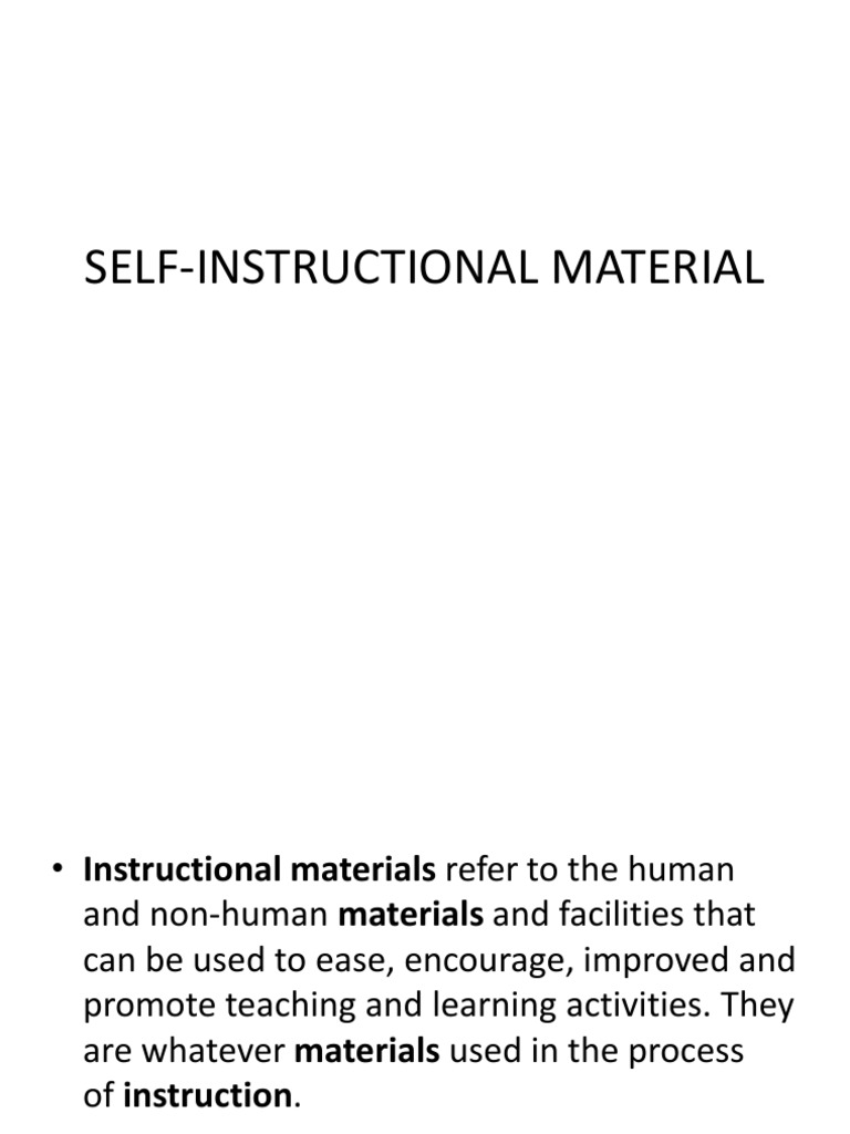 Self Instructional Material | PDF