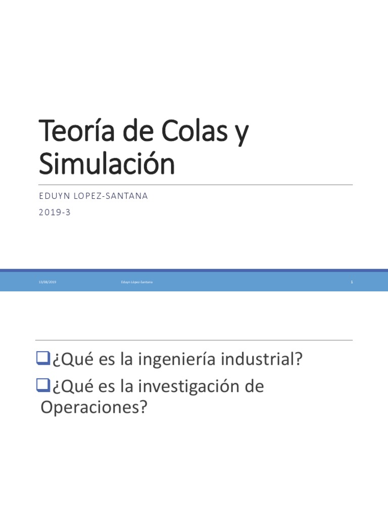 Teoría de Colas y Simulación | PDF | Science & Mathematics