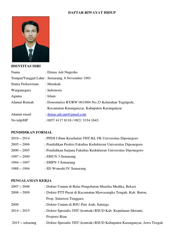 CV Dan KTP Dimas PDF | PDF