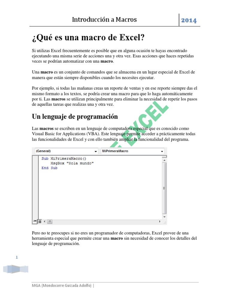 Guia Basica de Macros | PDF | Macro (informática) | Microsoft Excel