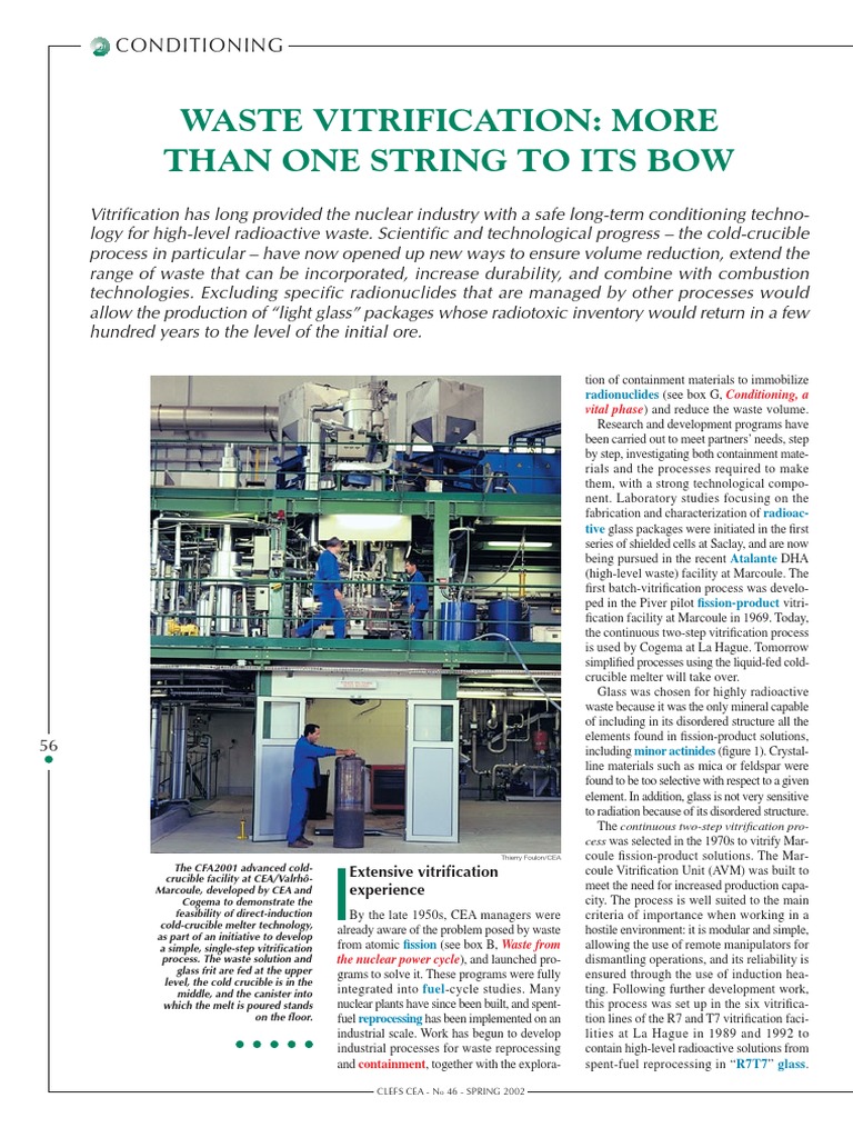 Waste Vitrification: More Than One String To Its Bow: Conditioning ...