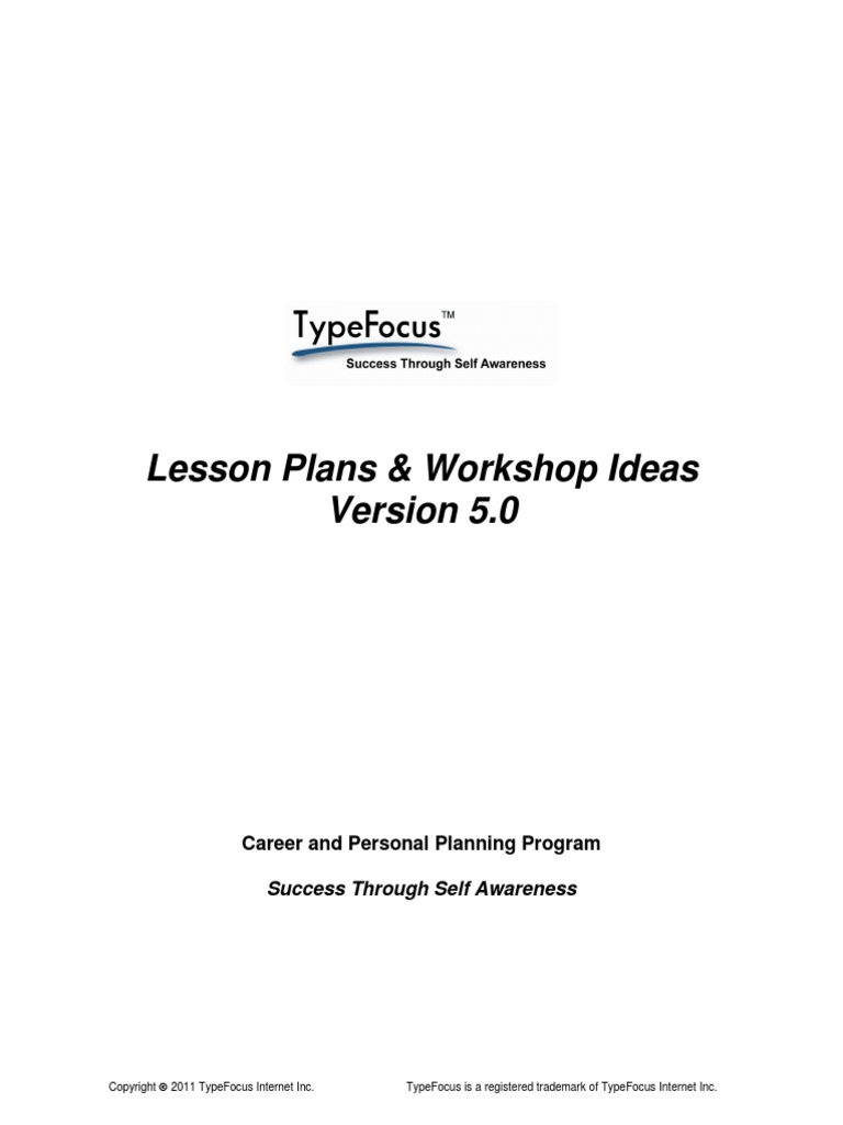 Lesson Plans & Workshop Ideas: Career and Personal Planning Program | PDF | Extraversion And ...