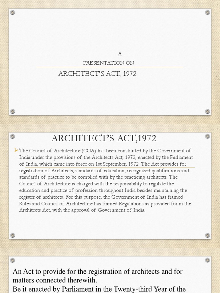 Architects Act 1972 | PDF | Social Institutions | Social Science