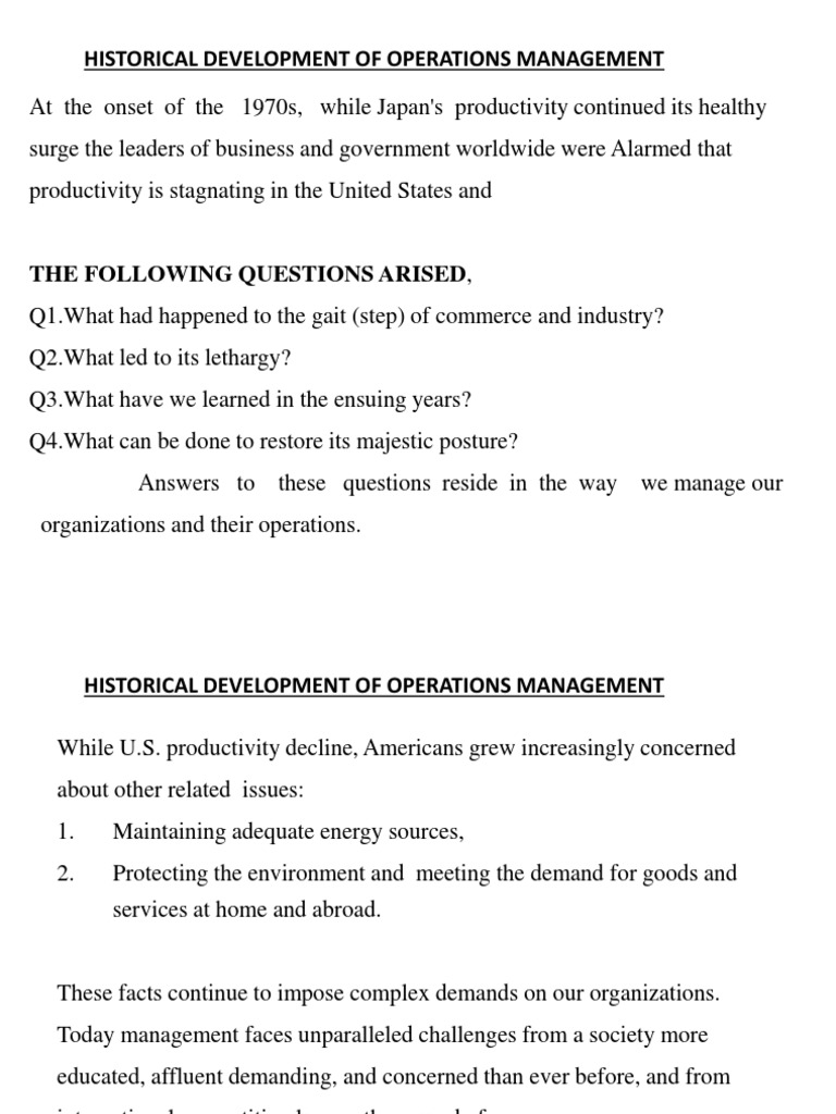 Operations Management .An Overview, Definition of Production and ...