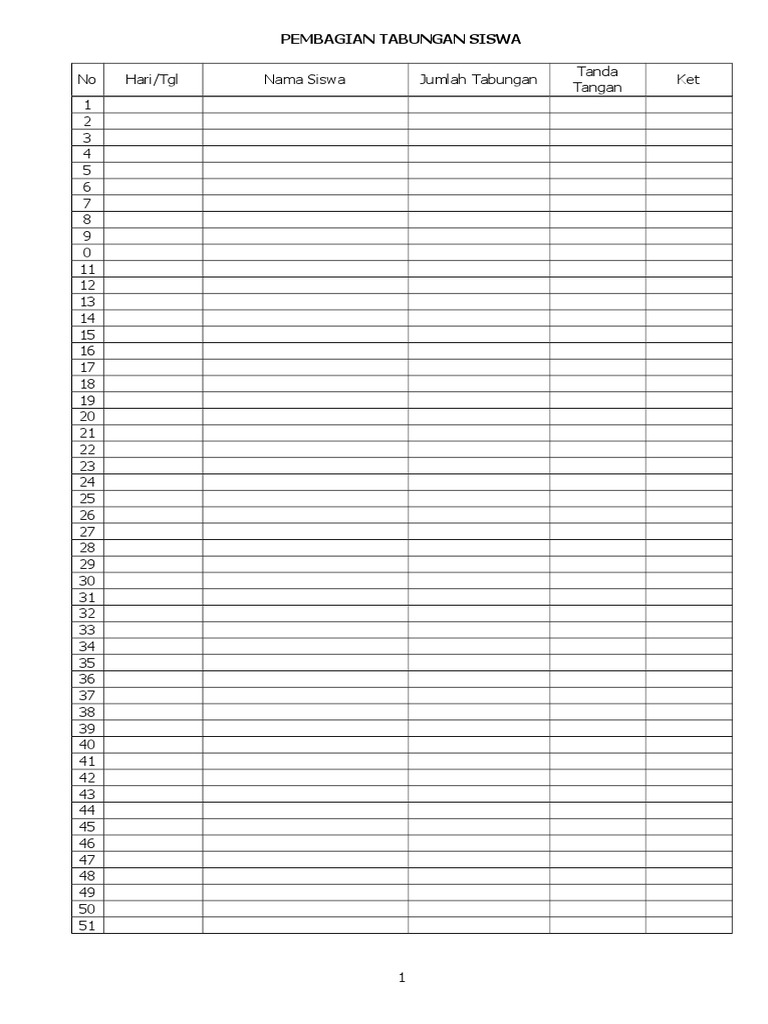 Rekap Pembagian Tabungan Siswa | PDF