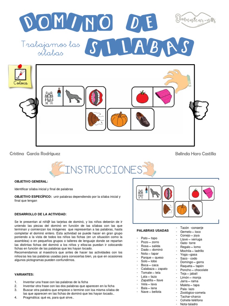 Dominó Silábico | PDF