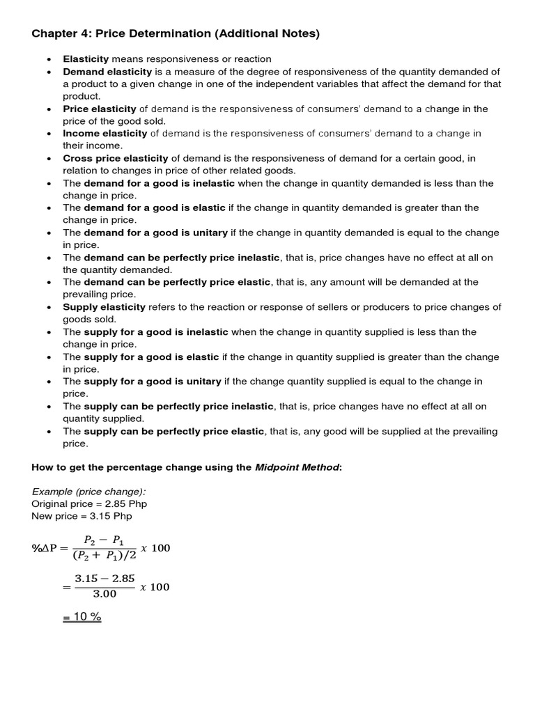 Chapter 3 Additional Notes | PDF | Demand | Price Elasticity Of Demand