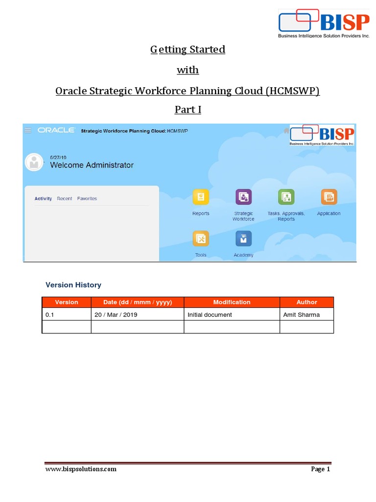 Oracle Strategic Workforce Planning Cloud (HCMSWP) | PDF | Employment ...