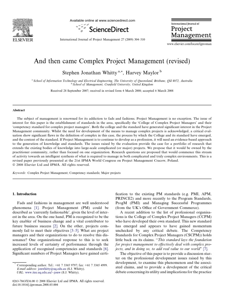 And Then Came Complex Project Management (Revised) : Stephen Jonathan ...
