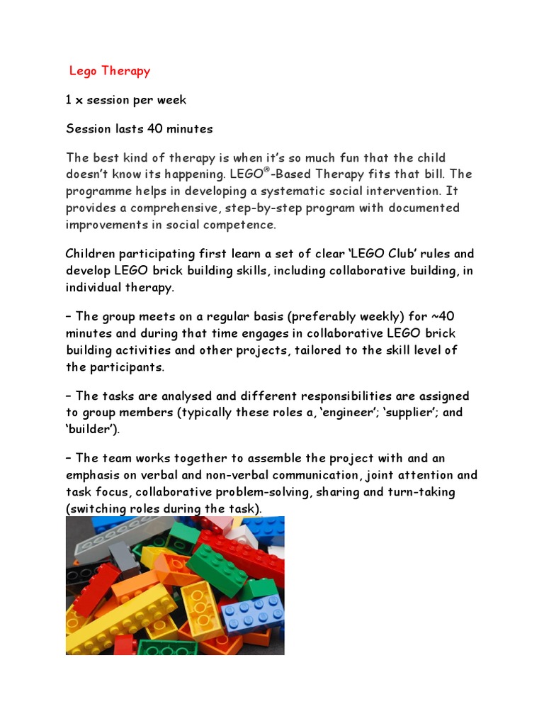 Lego Therapy | PDF