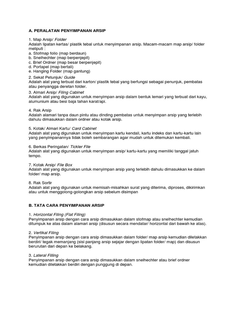 Tata Cara Dan Prosedur Penyimpanan Arsip | PDF