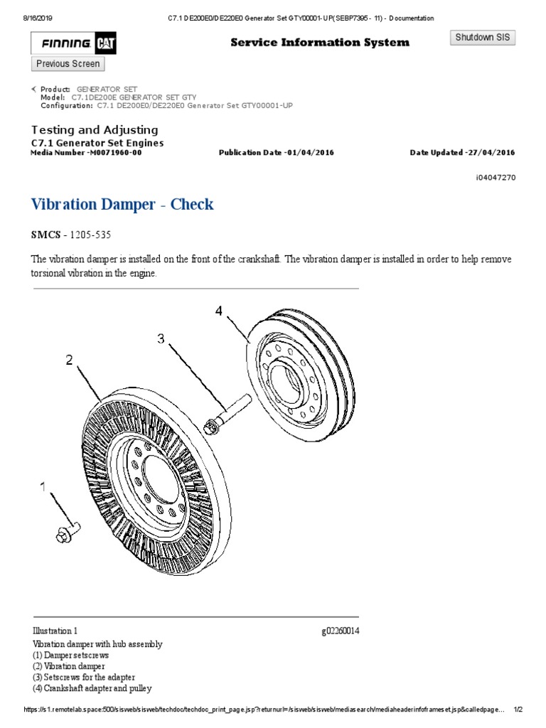 Vibration Damper - Check: Testing and Adjusting | PDF | Mechanical ...