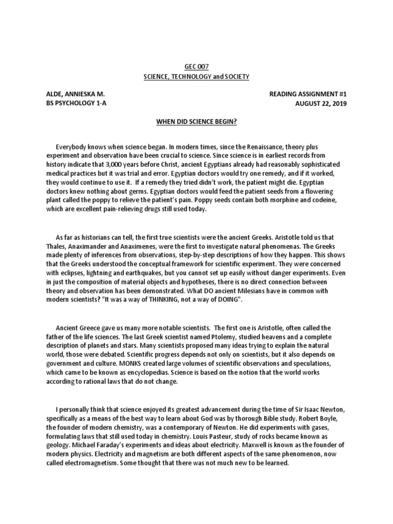 When Did Science Begin | PDF | Quantum Mechanics | Science