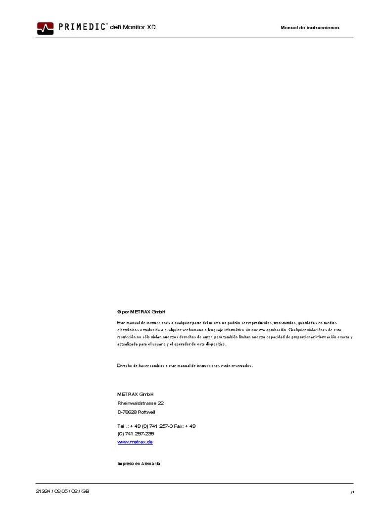 Primedic DefiMonitor XD - User Manual - En.es | PDF | Batería recargable | Electrocardiografia