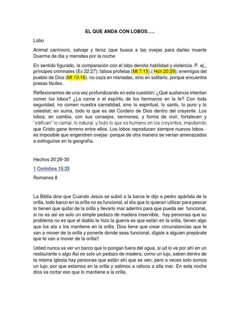 El Que Anda Con Lobos Predica | PDF | Jesús | Biblia