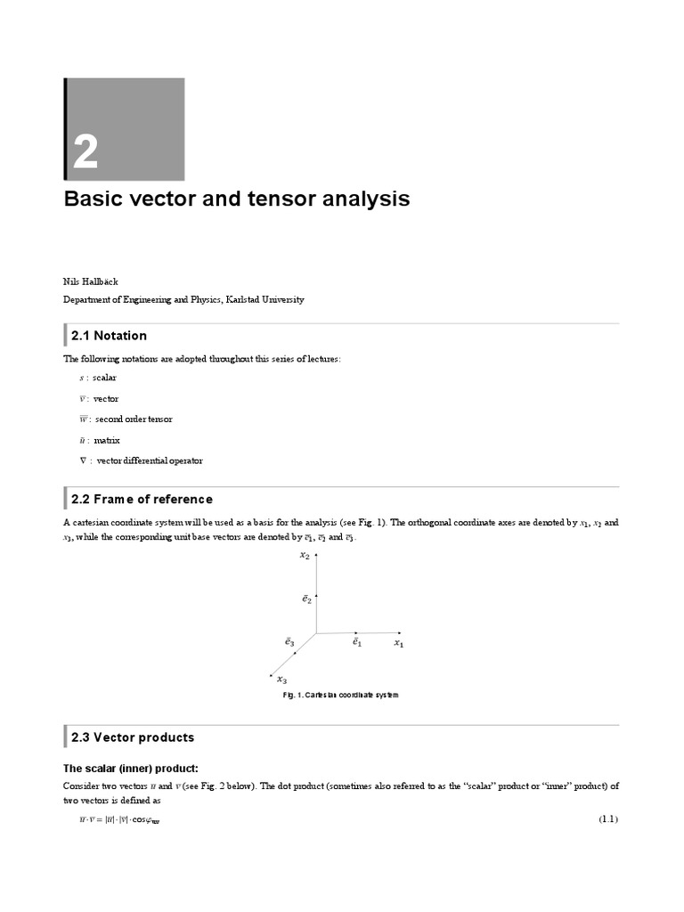 Vectors and Tensors | PDF | Eigenvalues And Eigenvectors | Euclidean Vector