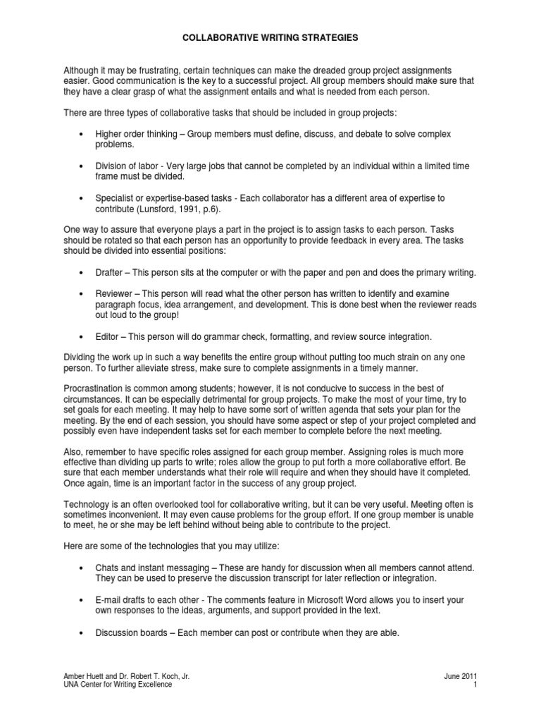 Collaborative Writing Strategies Pdf Brainstorming Communication