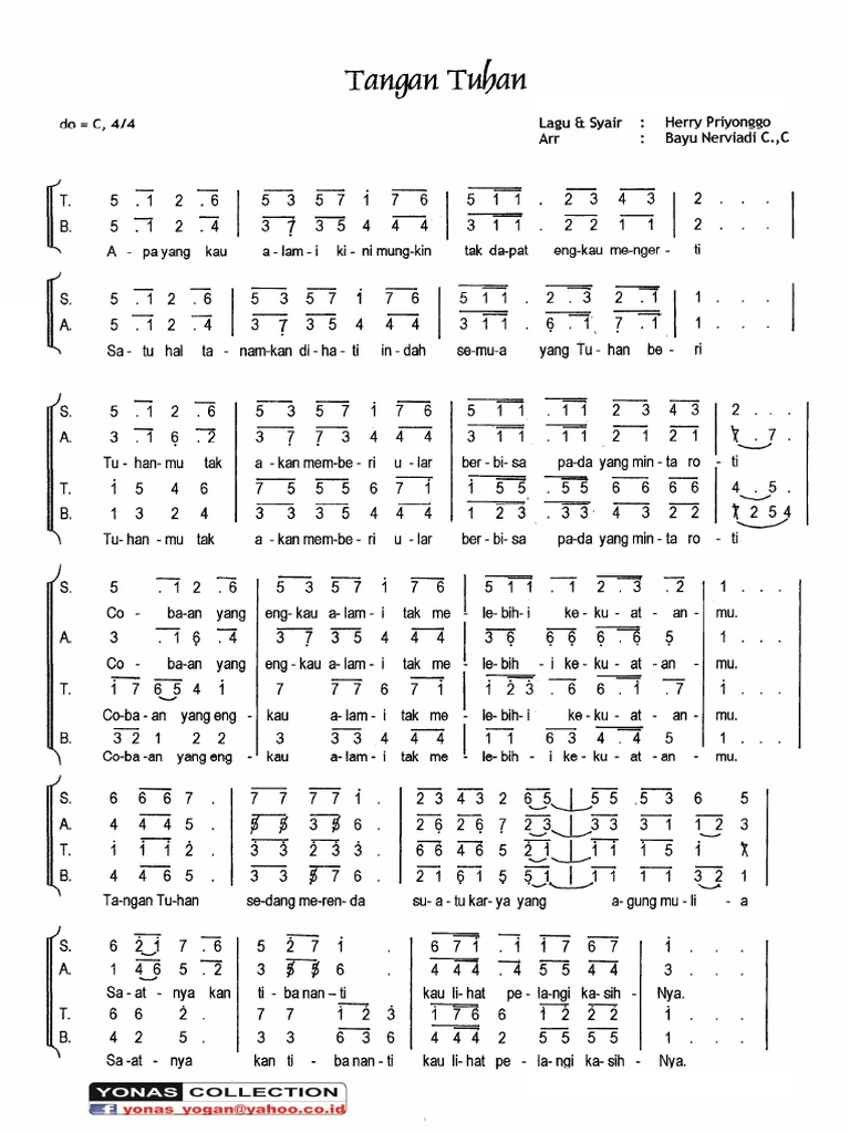 Partitur Lagu Pelangi Kasih Tangan Tuhan PDF | PDF