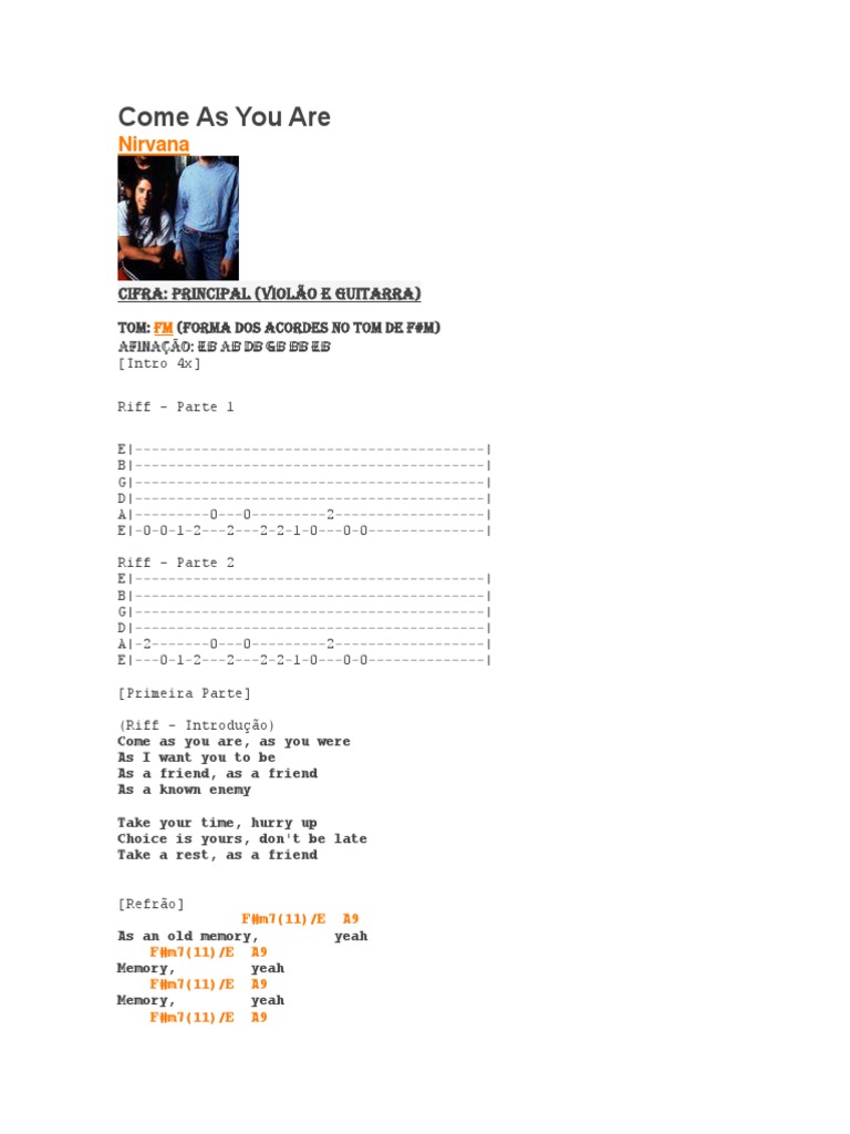 Come As You Are | PDF | Kurt Cobain | Nirvana (Band)
