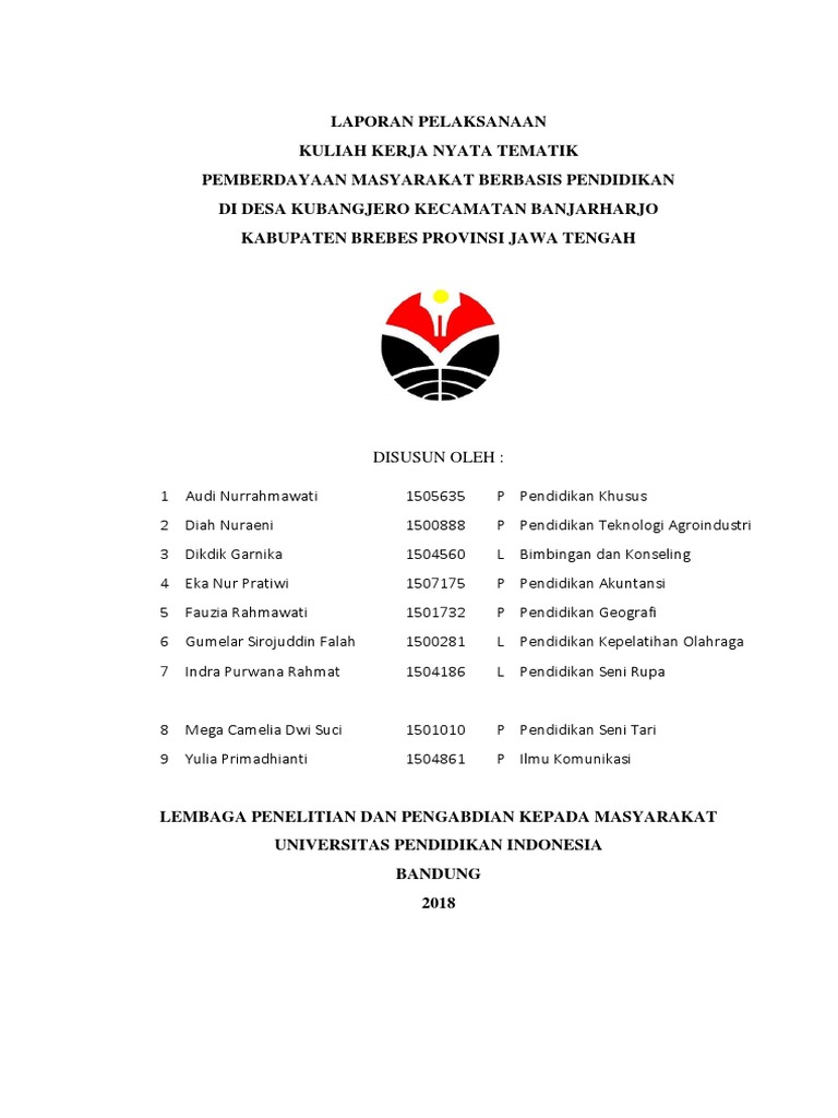 Laporan KKN Tematik UPI | PDF | Pengembangan Diri