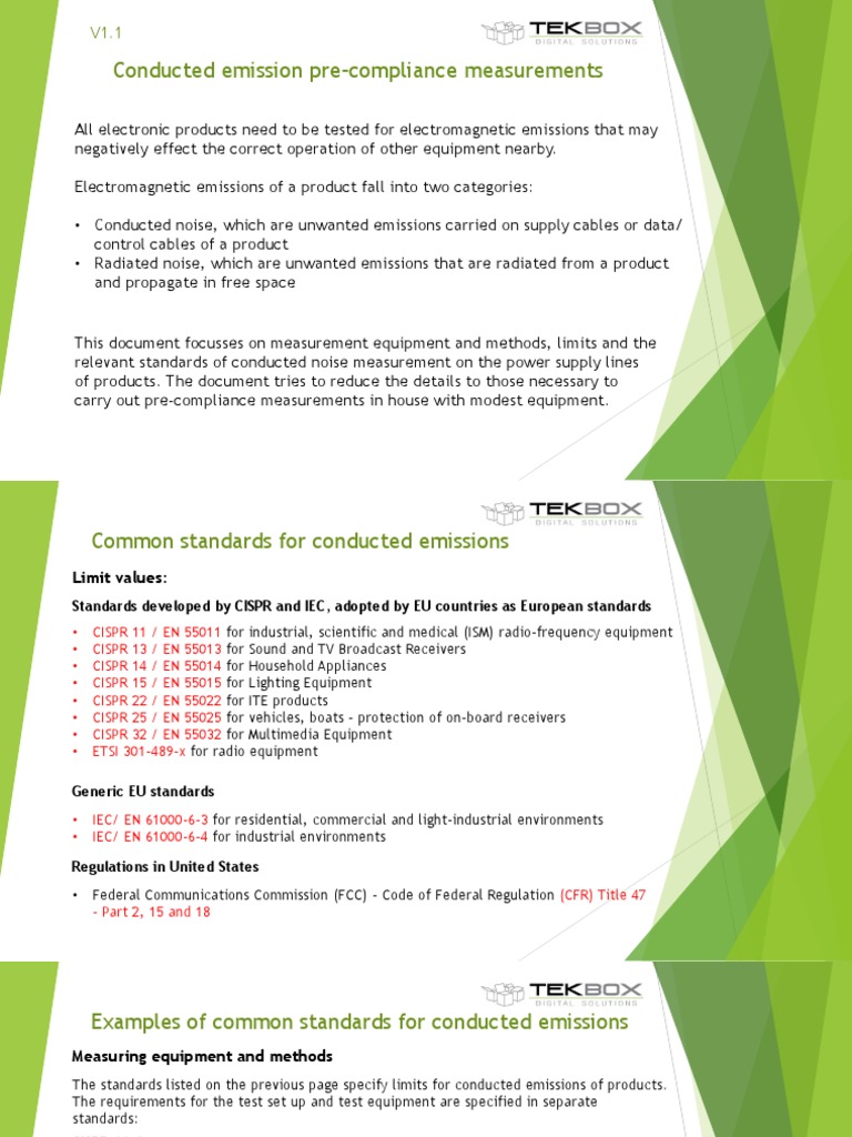 Pre Compliance Conducted Emission Measurements V1 - 1 | PDF | Hertz ...