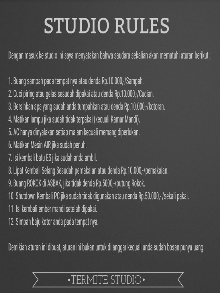 Studio Rules 2 PDF | PDF