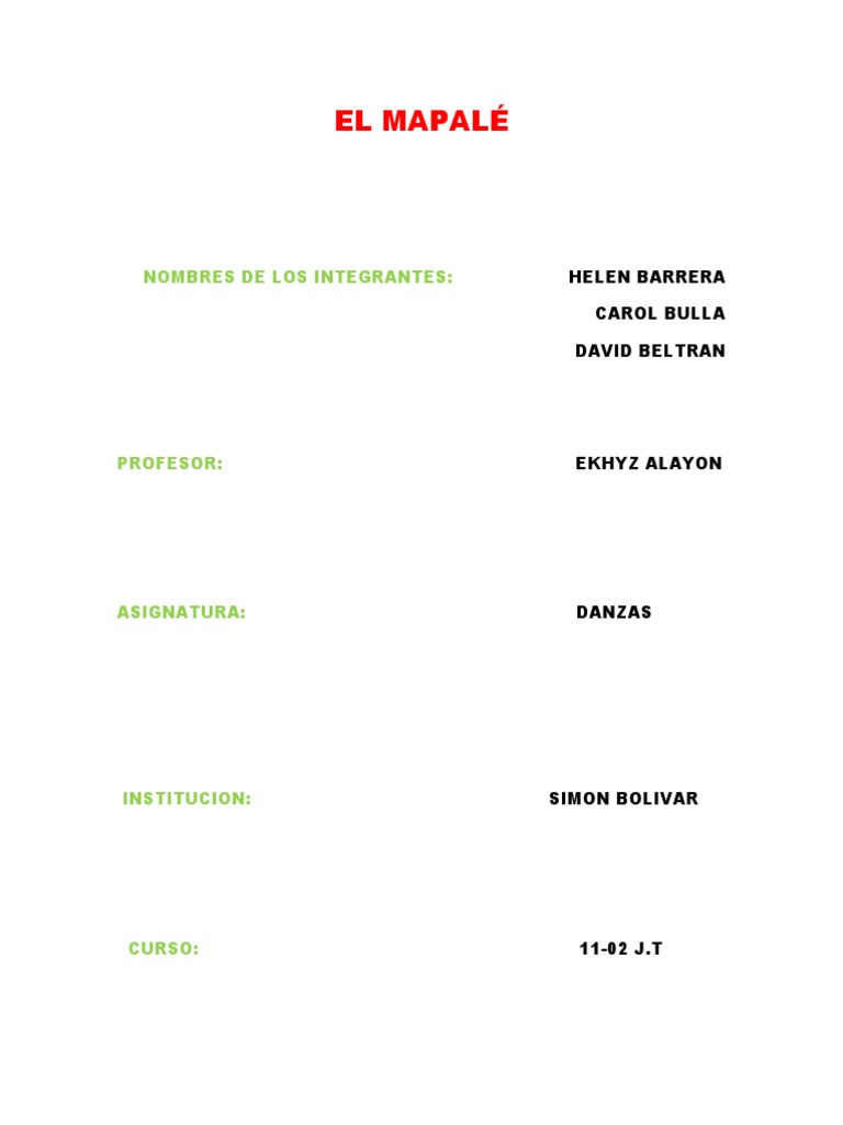 El Mapalé | PDF | Las artes escénicas | Entretenimiento