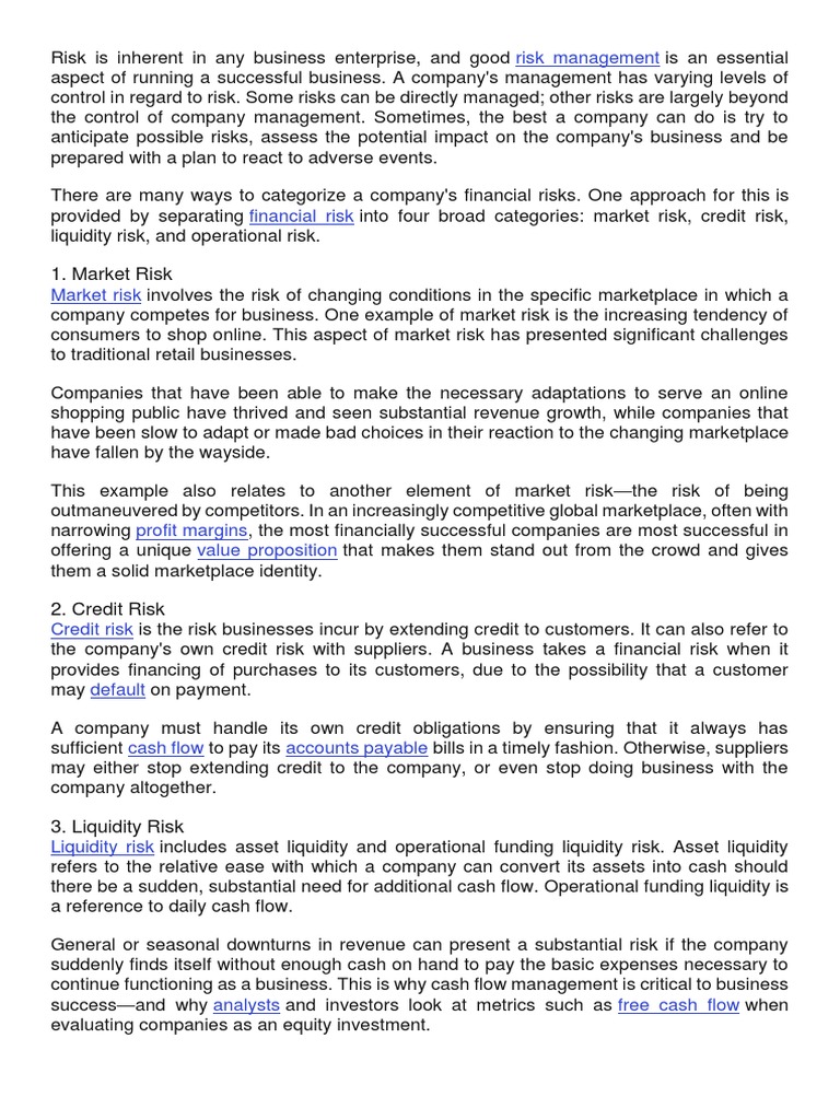 Financial Risk | PDF | Financial Risk | Loans