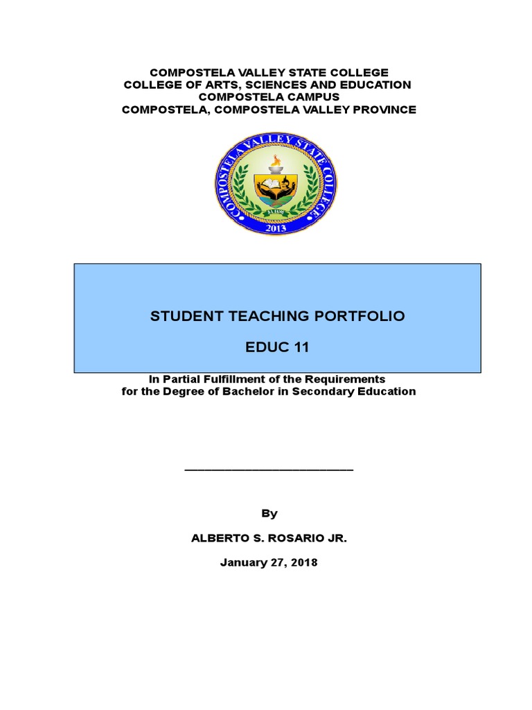 Student Teaching Portfolio Overview | PDF | Teachers | Educational ...