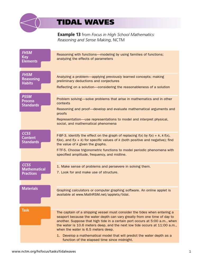 Tidal Waves | PDF | Trigonometric Functions | Tide