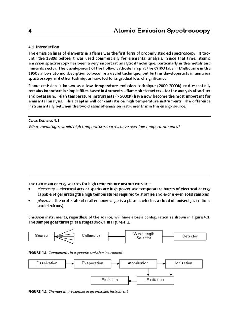 4 Atomic Emission Spectroscopy: Lass Xercise | PDF | Emission Spectrum ...