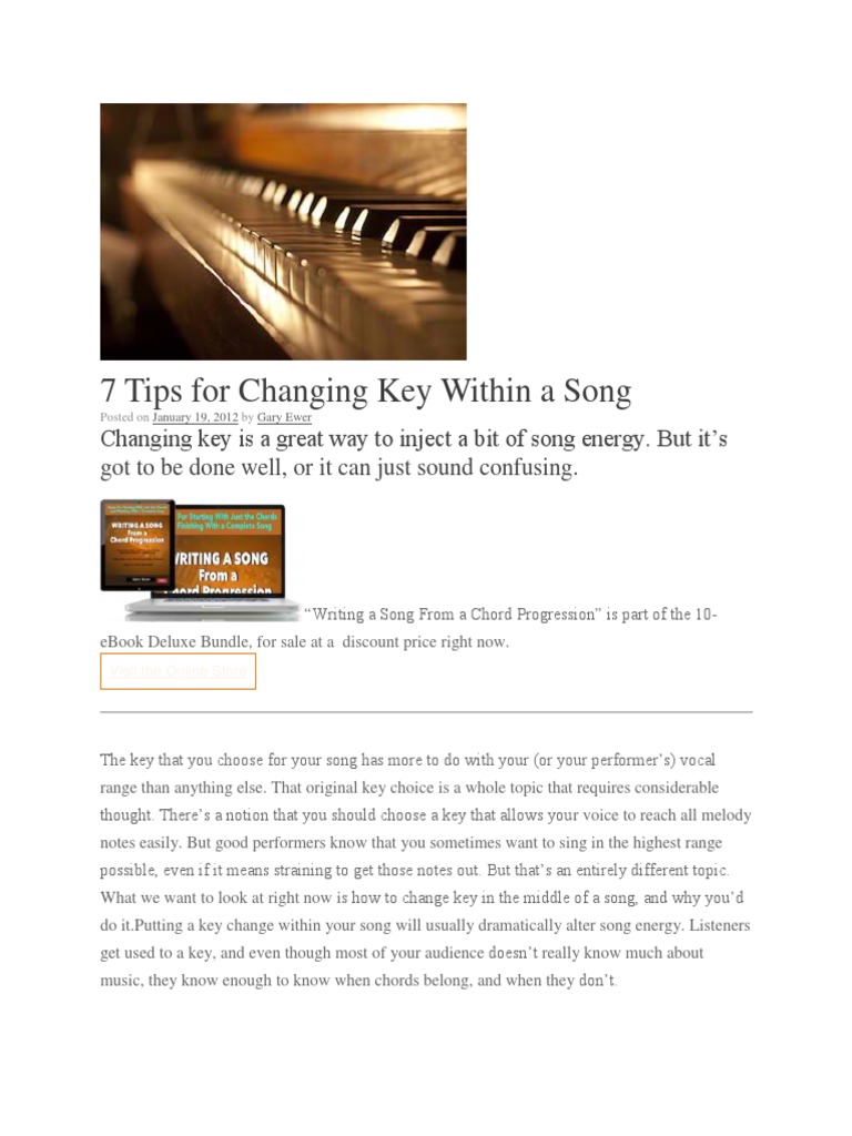 7 Tips For Changing Key Within A Song | PDF | Song Structure | Music Theory