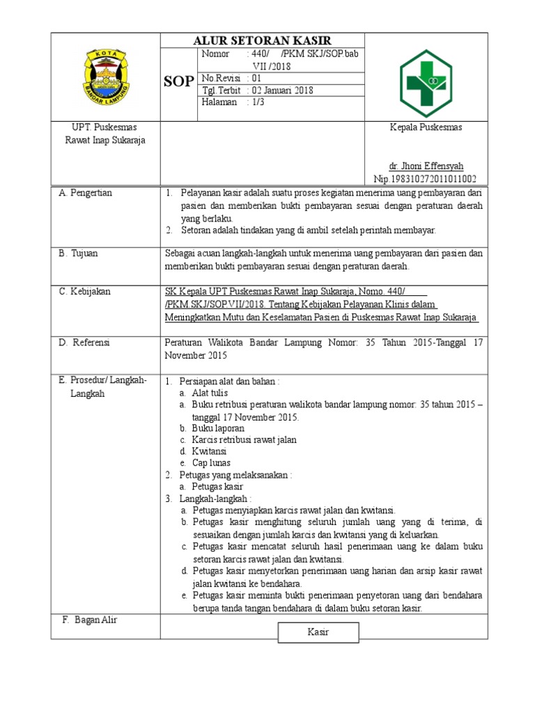 SOP Alur Setoran Kasir | PDF