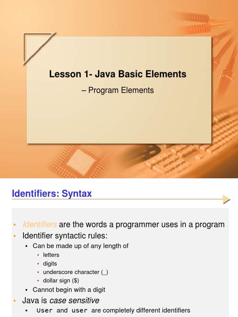 Lesson 1 | PDF | Identifier | Java (Programming Language)