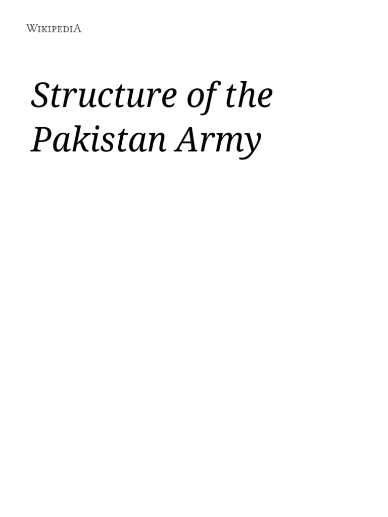 Structure of The Pakistan Army - Wikipedia | Division (Military ...