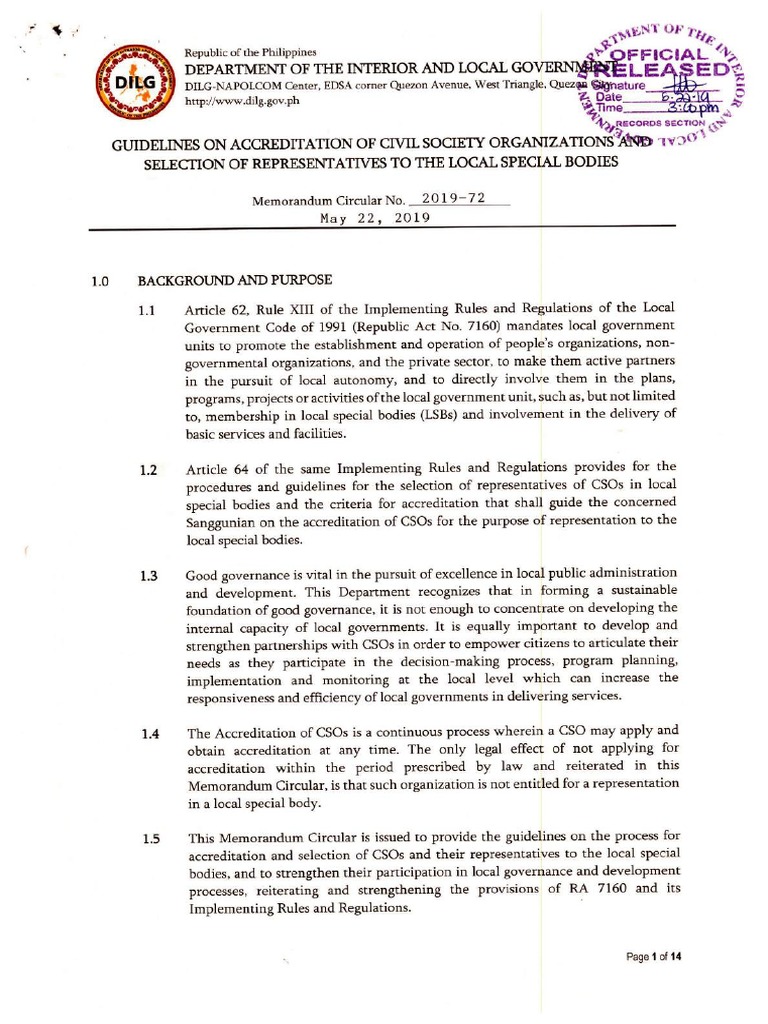 Cso Accreditation Guidelines 2019 PDF | PDF