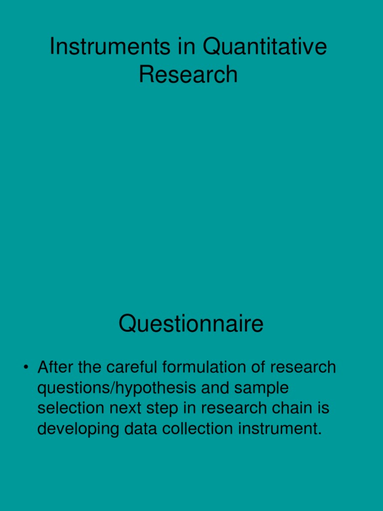 Instruments in Quantitative Research | Download Free PDF ...