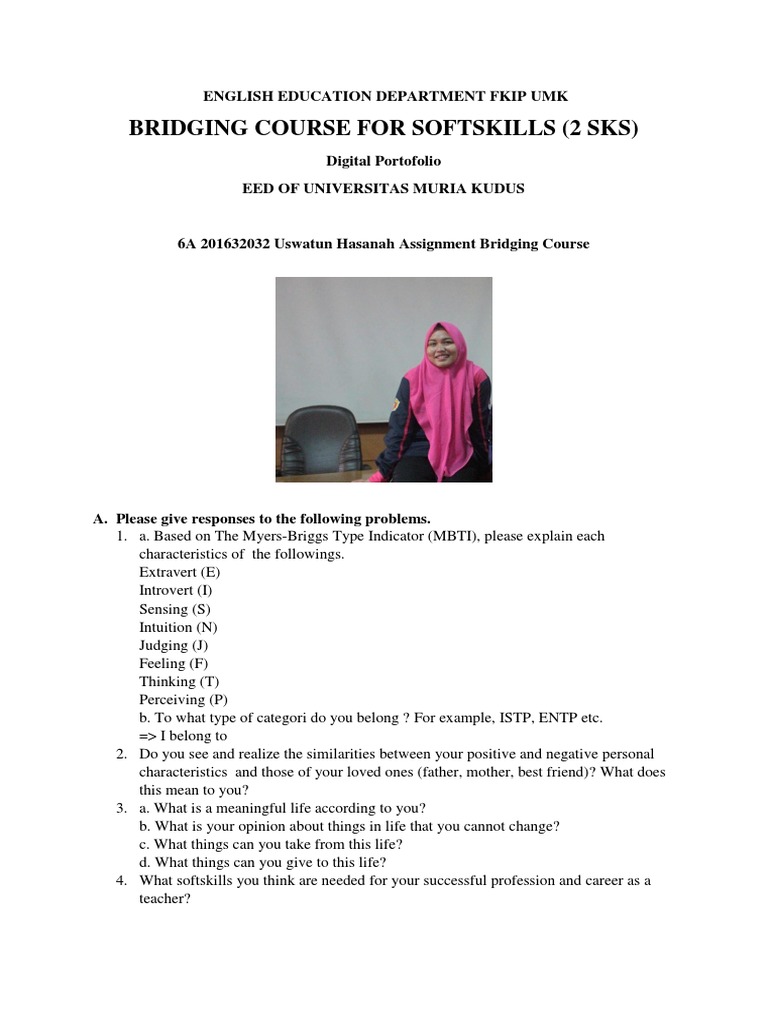 Bridging Course Assignment | PDF | Extraversion And Introversion ...