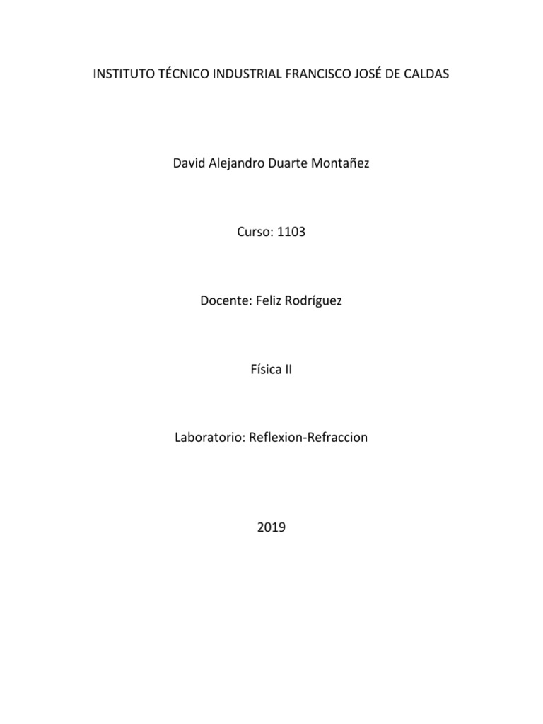 Reflexion y Refraccion | PDF | Reflexión (Física) | Ligero
