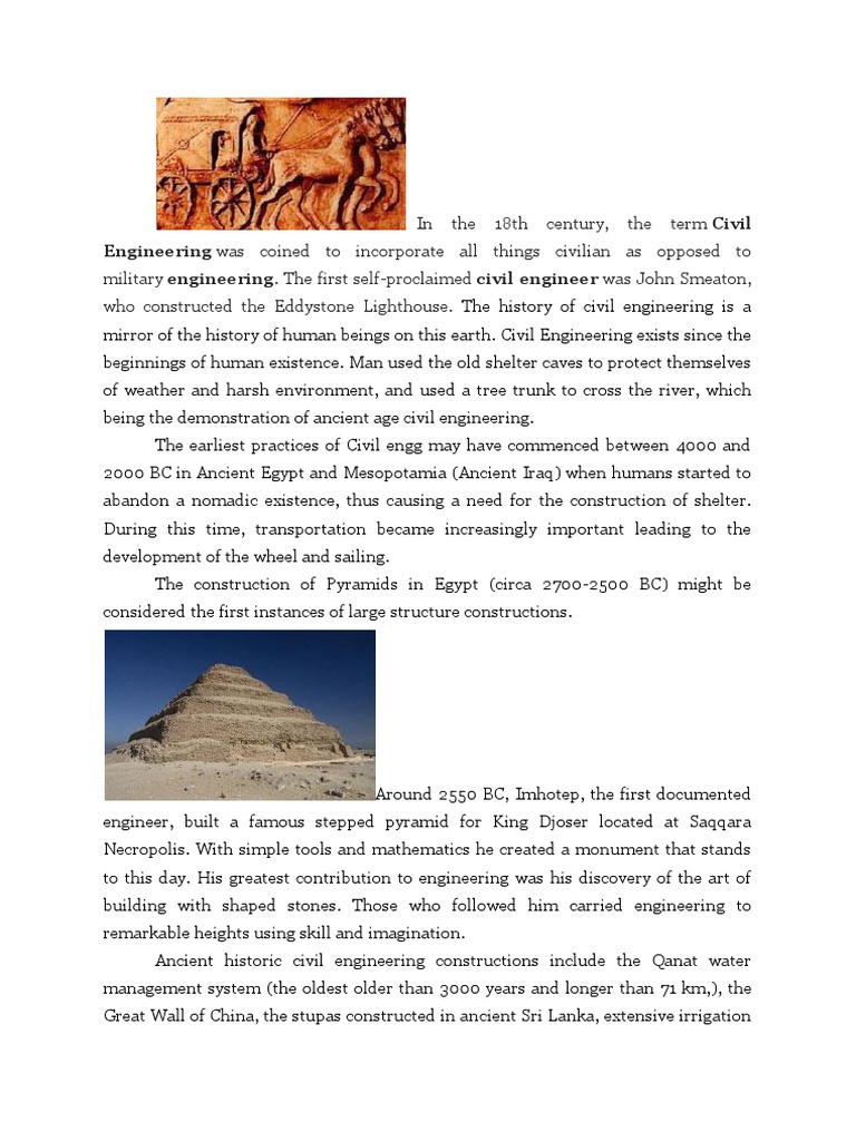 In The 18th Century, The Term Civil | PDF | Geotechnical Engineering ...