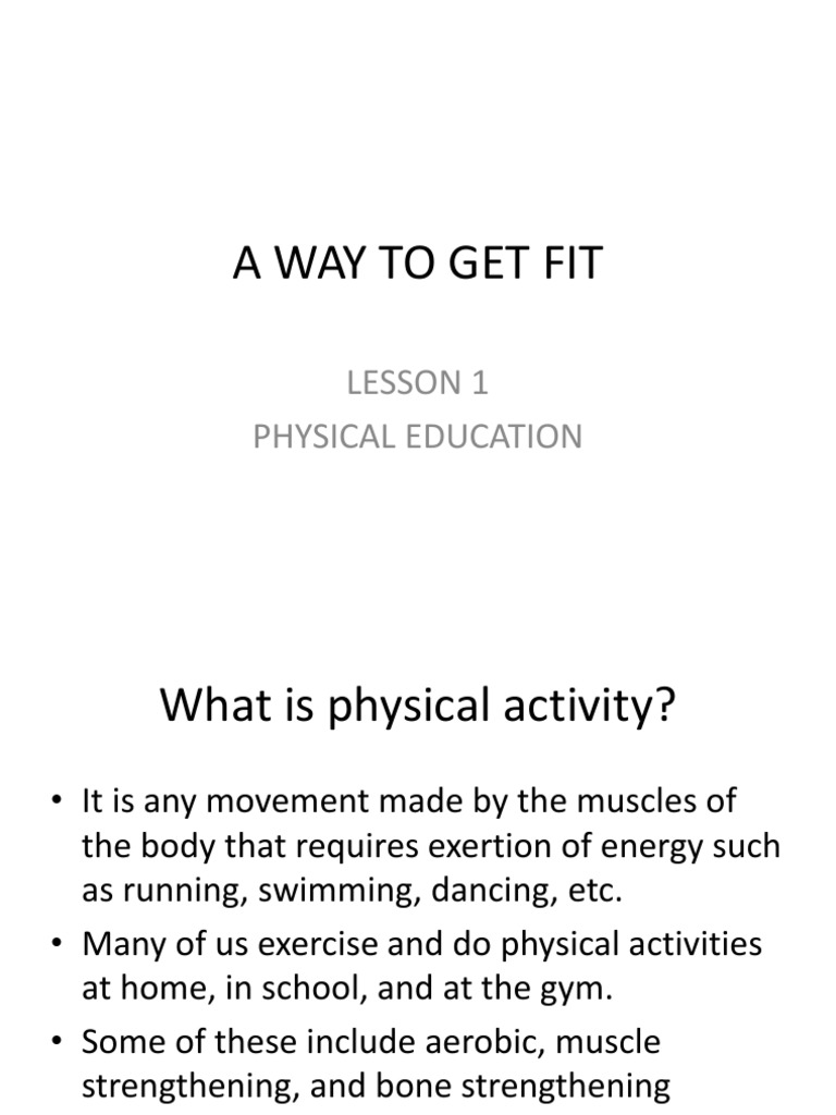 Awaytogetfit: Lesson 1 Physical Education | PDF | Aerobic Exercise ...