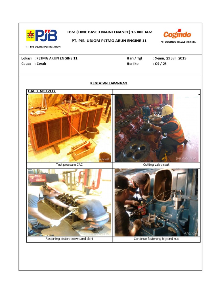 TBM (Time Based Maintenance) 16.000 Jam Pt. PJB Ubjom PLTMG Arun Engine ...